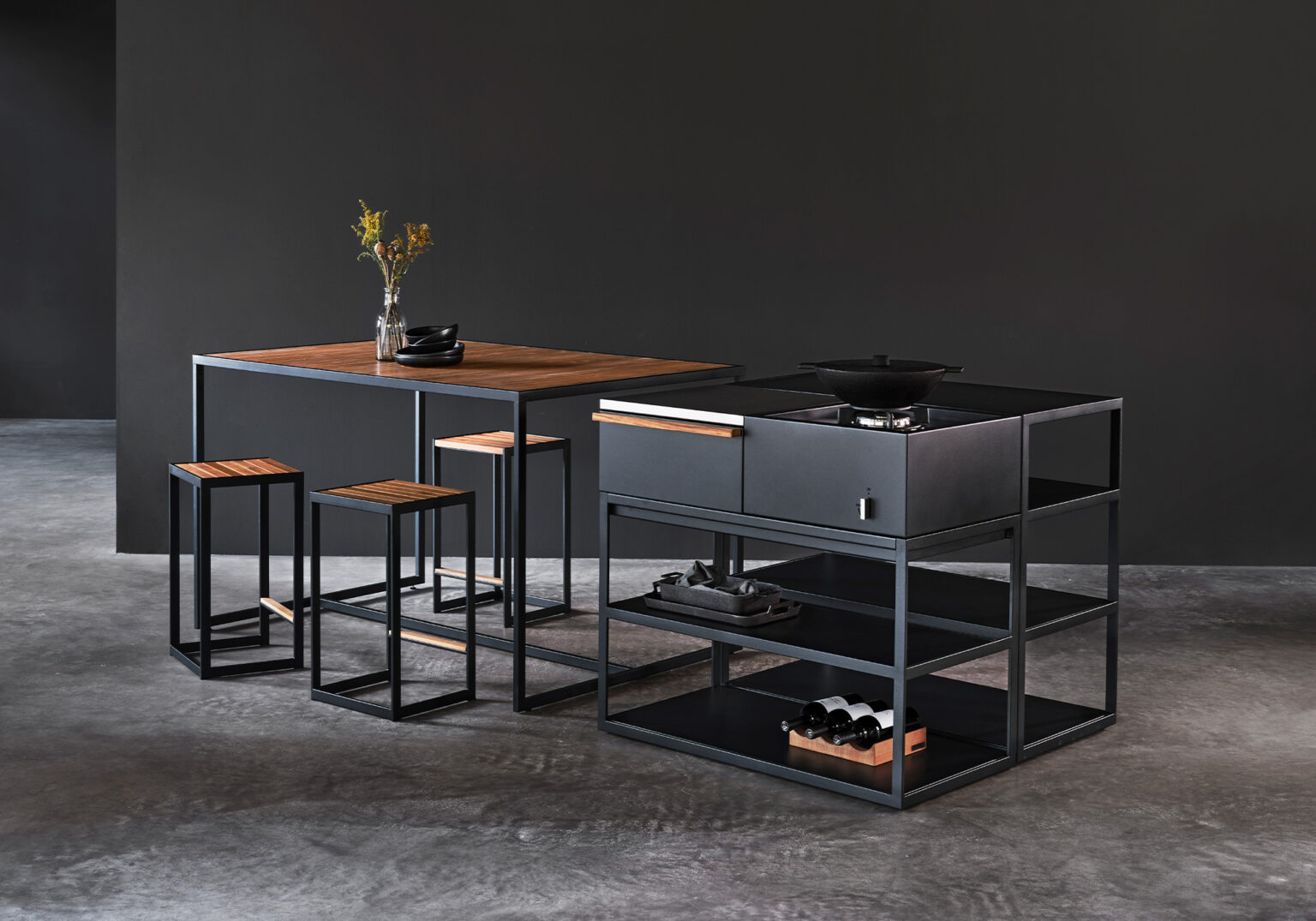 Outdoor Kitchen Charcoal Grill | BBQ Bistro Grills Table