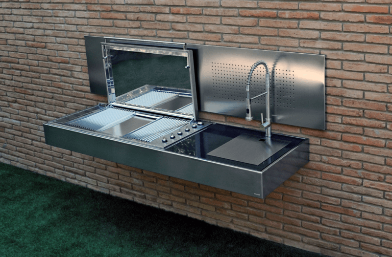 Floating Wall Mounted BBQ Grill Cantilever | Outdoor Grill
