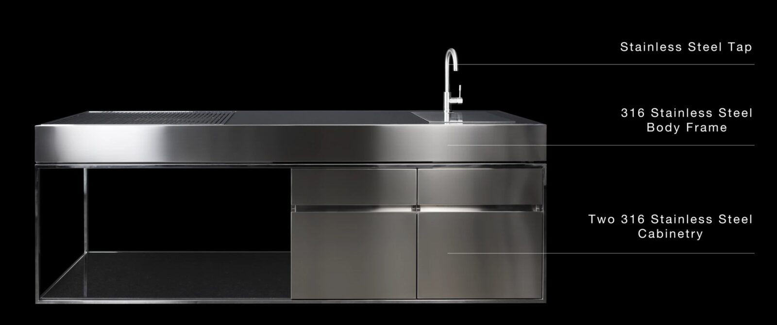 Custom Outdoor Kitchen Stainless Steel BBQ Grill | BBQ Island