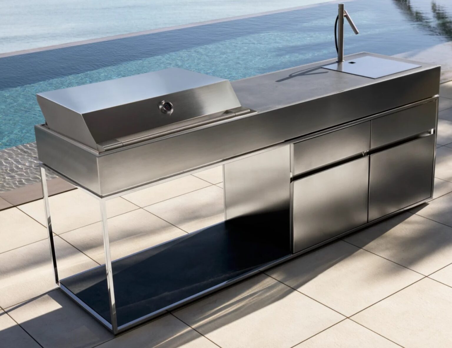 Custom Outdoor Kitchen Stainless Steel BBQ Grill | BBQ Island