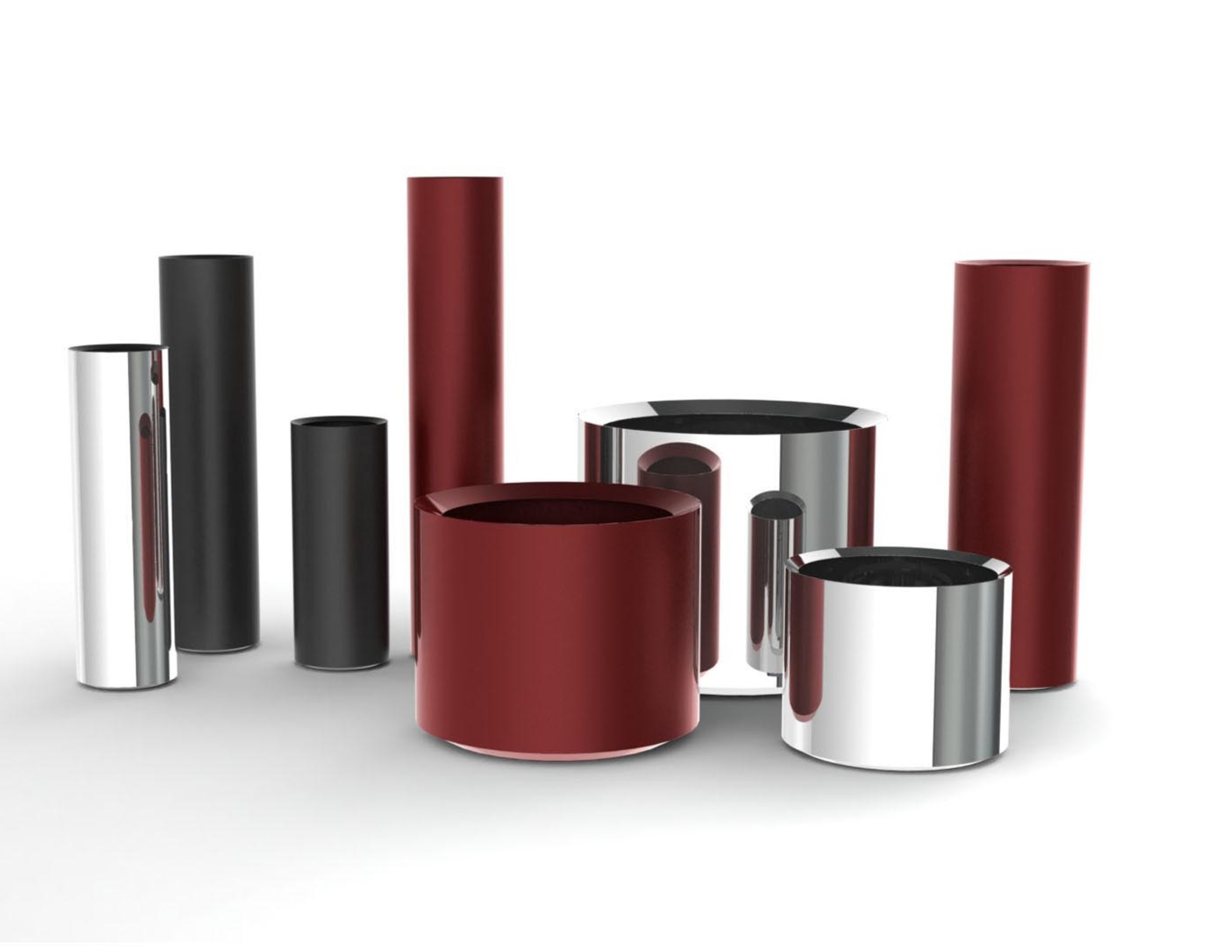 Cylinder Custom Stainless Steel Flower Pot Planters - Couture Outdoor